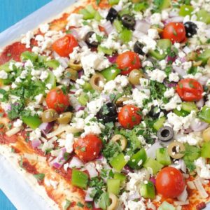Greek Pizza - Hungry Healthy Happy