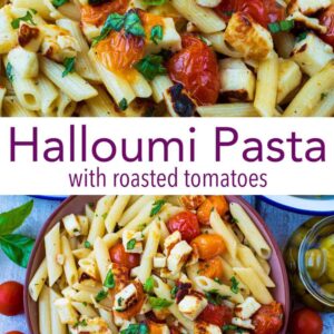 Halloumi Pasta with Roasted Tomatoes - Hungry Healthy Happy